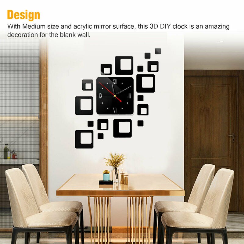 Modern style Mini DIY Big Wall-Clock Sticker Mute ... – Grandado