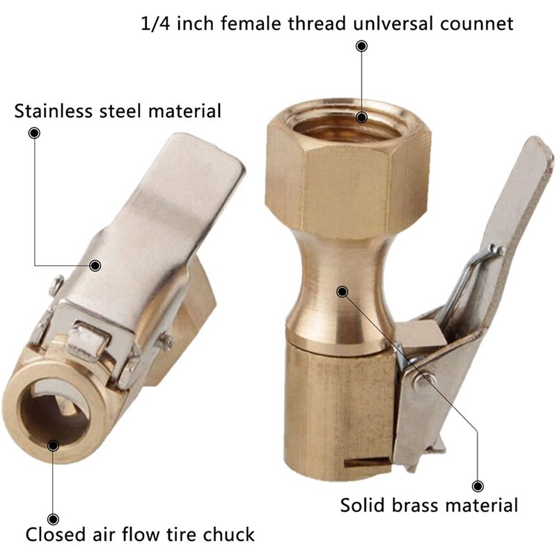 6Pcs 1/4 Inch Air Chuck Set - FNPT Dual Head Air C... – Grandado