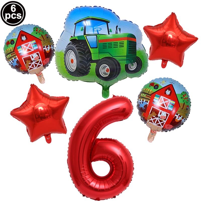 6pcs/Set Farm Theme Foil Balloon 32inch Number Dig... – Grandado