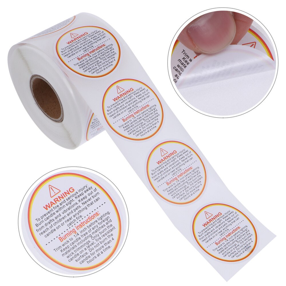 500Pcs Candle Warning Sticker Label Removable Adhe... – Vicedeal