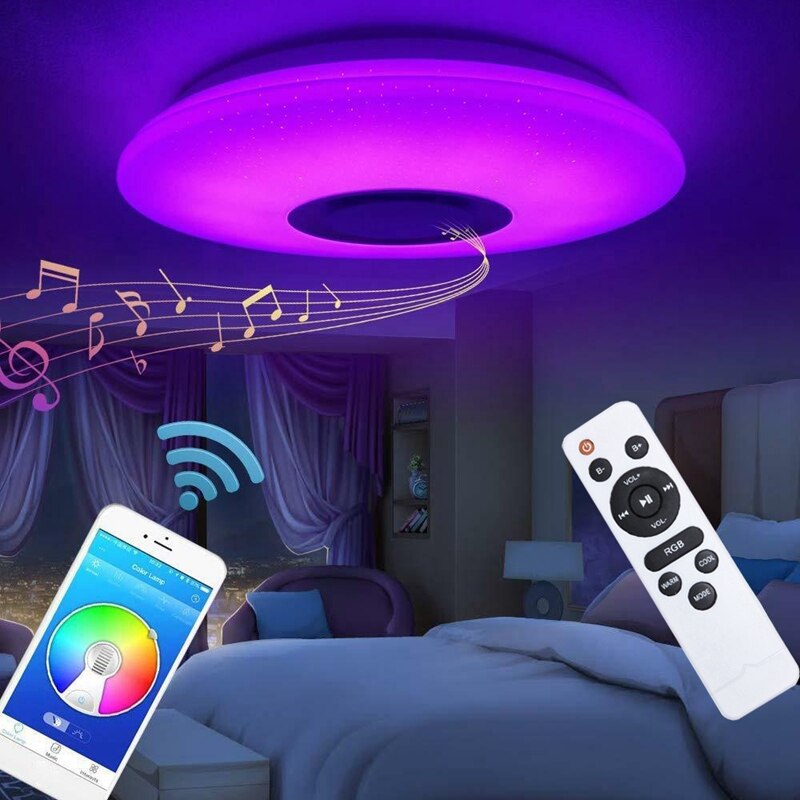 36w rgb montagem nivelada redonda app starlight mú... – Grandado