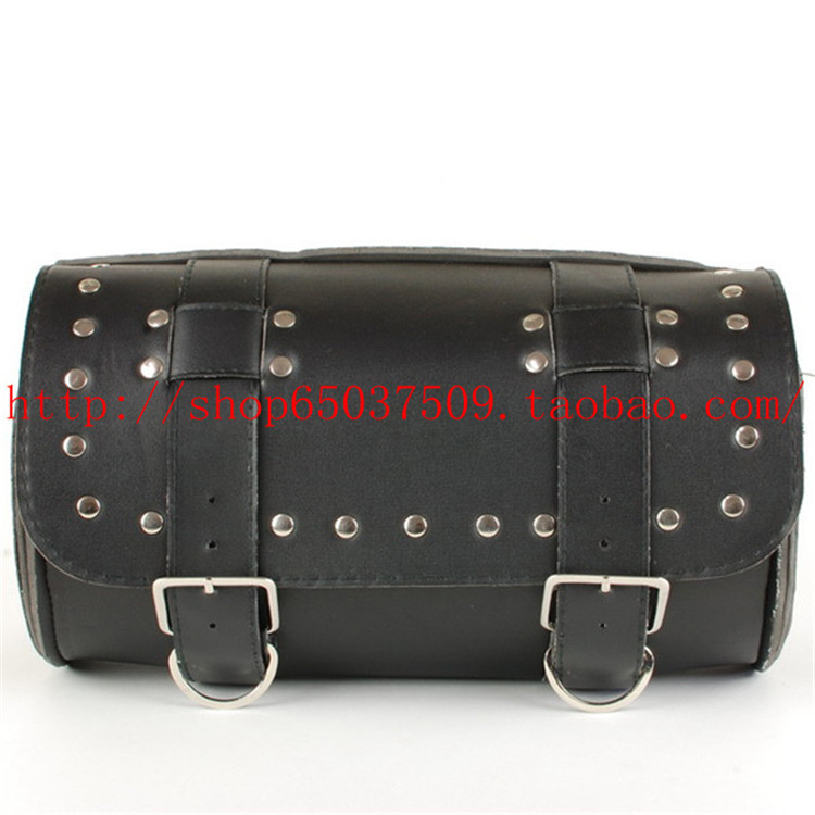 black PU Leather cruise rivet motorbike side bag m... – Grandado