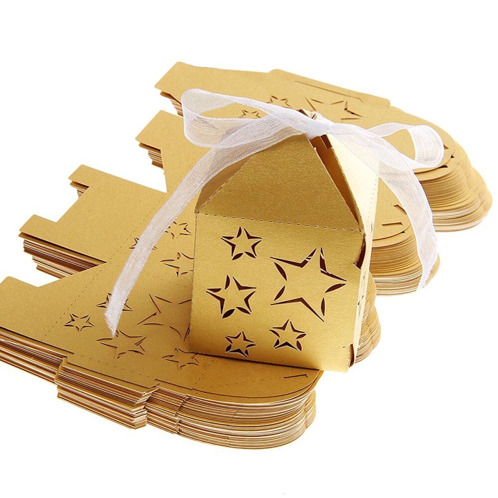 50pcs Cut Star Pattern Paper Candy Sweets Boxes Ba... – Vicedeal