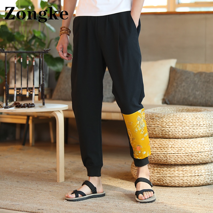 Zongke Draak Geborduurde Streetwear Mannen Broek J... – Grandado