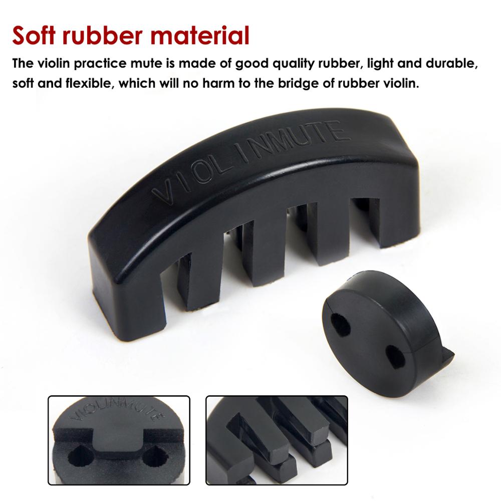 Violin mute rubber silencer 2*Prong+4*Round 4/4 Vi... – Grandado