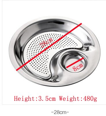 25cm 28cm stainless steel round Dumpling dish plat... – Grandado