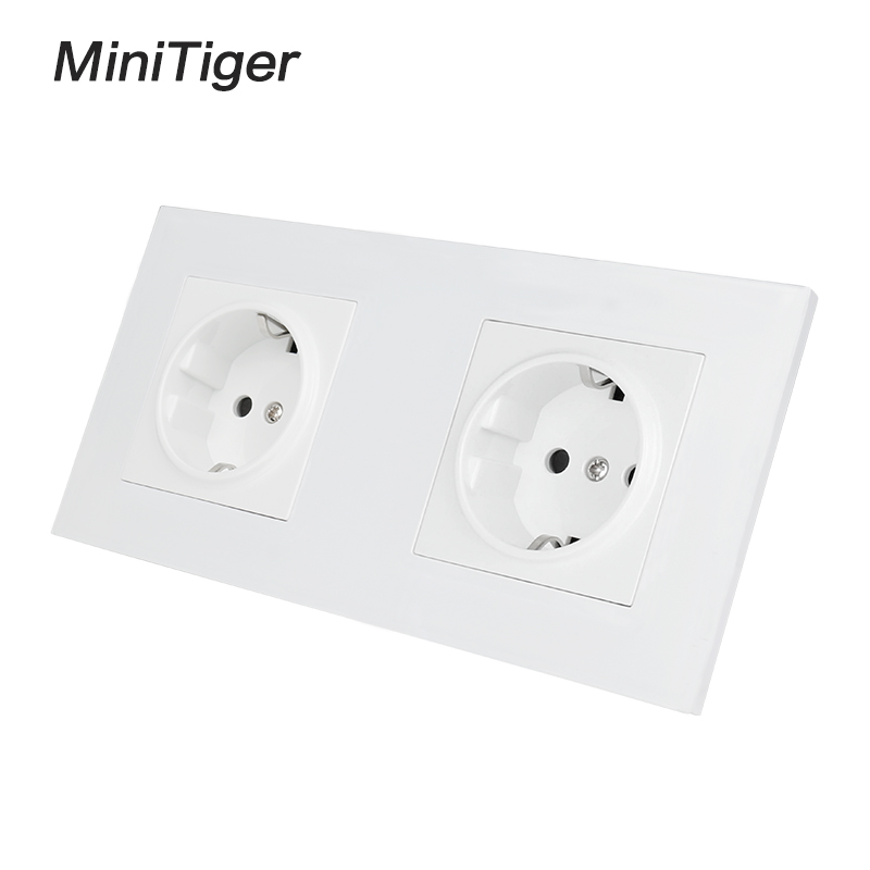 Minitiger White Wall PC Panel 2 Gang Power Socket ... – Grandado