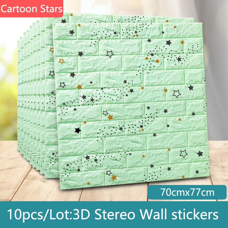 10pc Peel and Stick 3D Wall Stickers Cartoon Stars... – Grandado