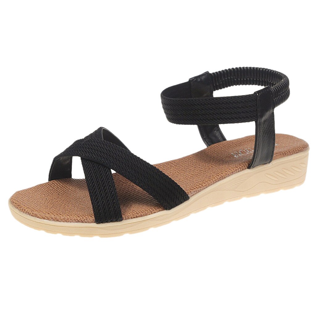 Été femmes sandales plates femmes talon bas Anti d... – Grandado