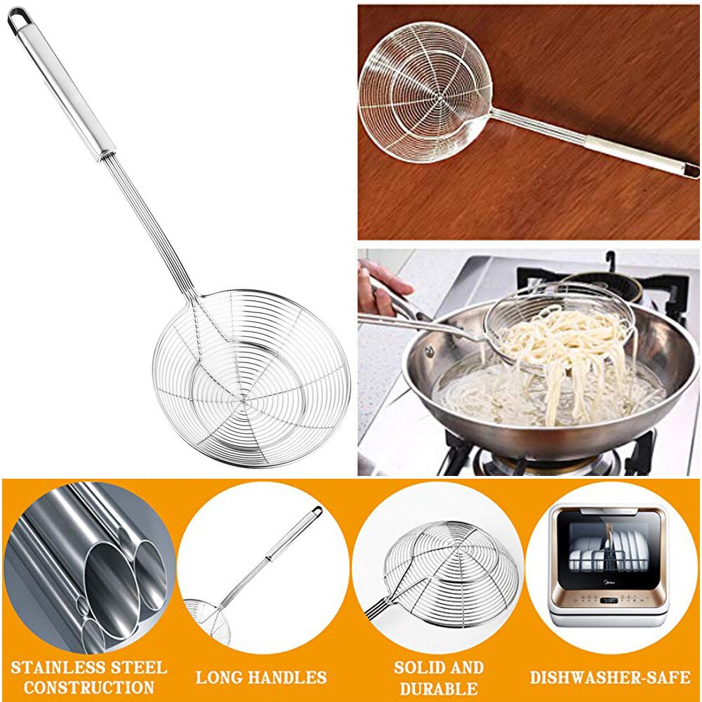 Colanders Stainless Steel Solid Spider Strainer Sk... – Vicedeal
