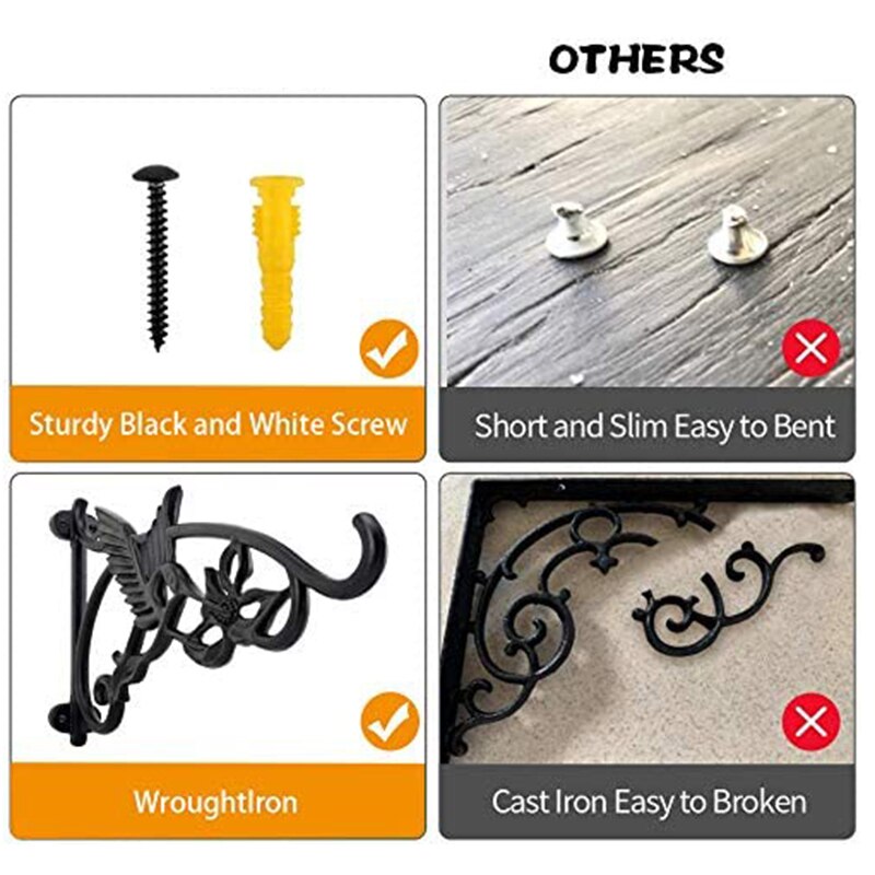 Heavy Duty Hanging Brackets,2Pcs 13Inch Hand Forge... – Vicedeal