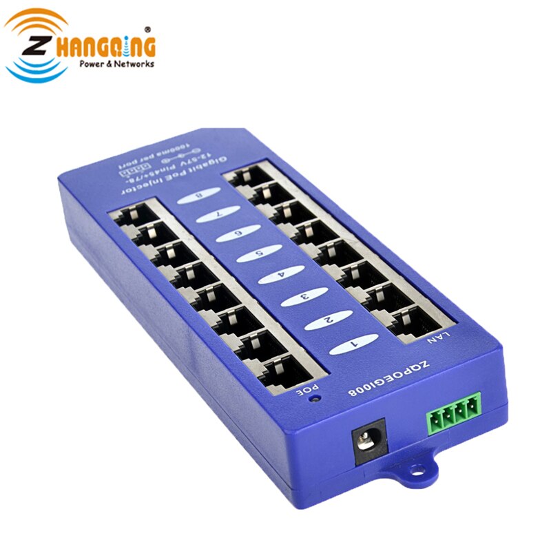 Wall Mount PoE Injector 8 Port 1000Mbps Gigabit Po... – Grandado