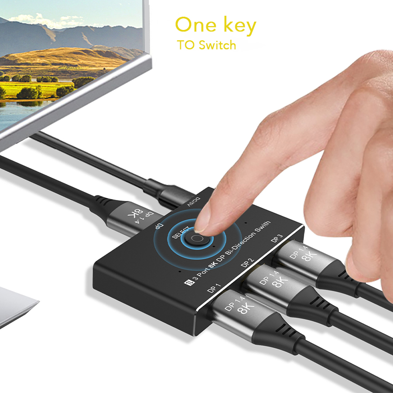 8K@60Hz DisplayPort 1x3/3x1 Bi-directional Switche... – Grandado