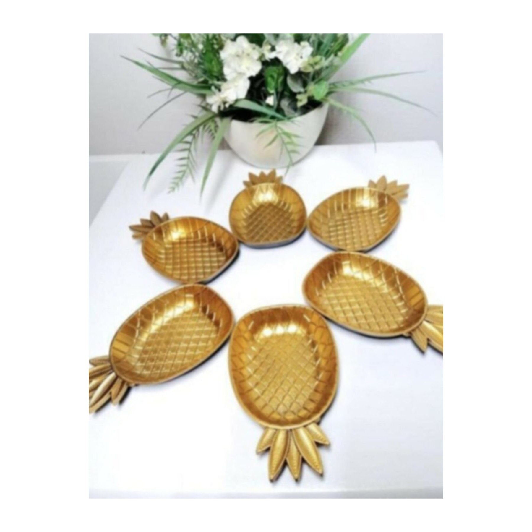 6 Piece Pineapple Snack Plate Gold Will Add Color ... – Grandado