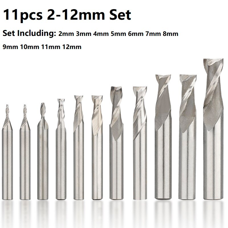 XCAN 2 Flute Milling Cutter 2-12mm HSS End Mill Al... – Vicedeal