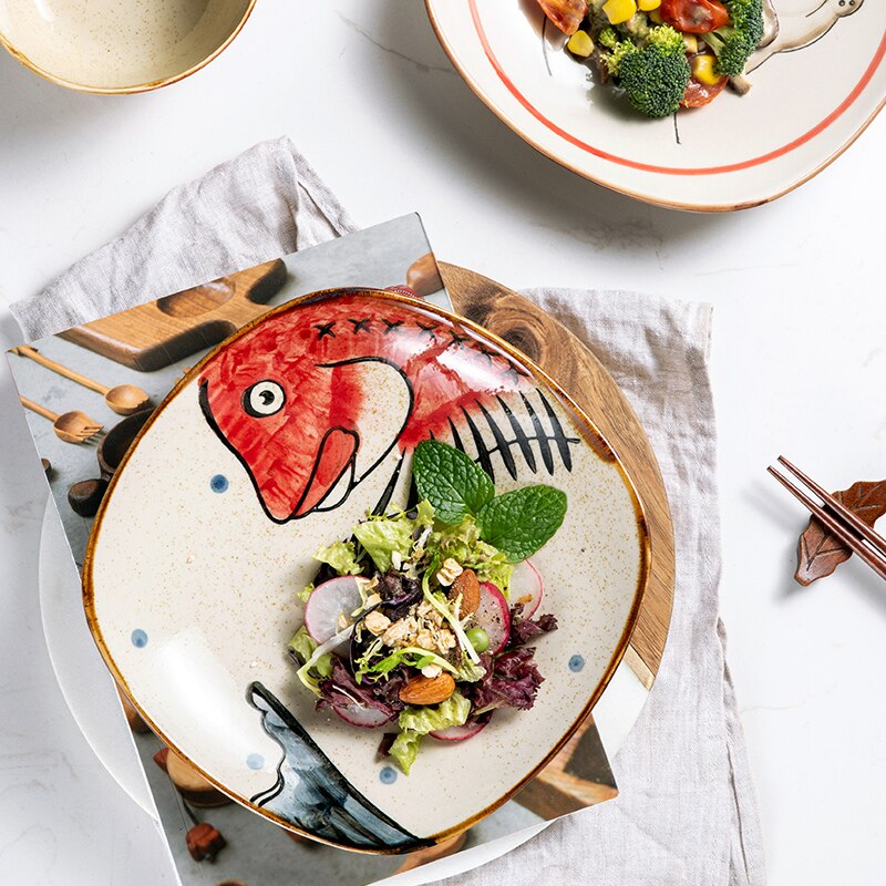 Japanese-style Hand Painted Square ceramics plate ... – Vicedeal