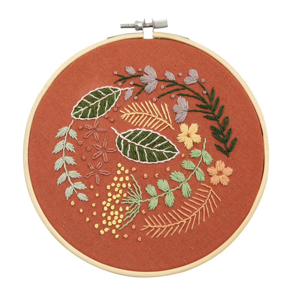 Diy Easy Flower Embroidery Kit With Bamboo Hoop Fo... – Vicedeal
