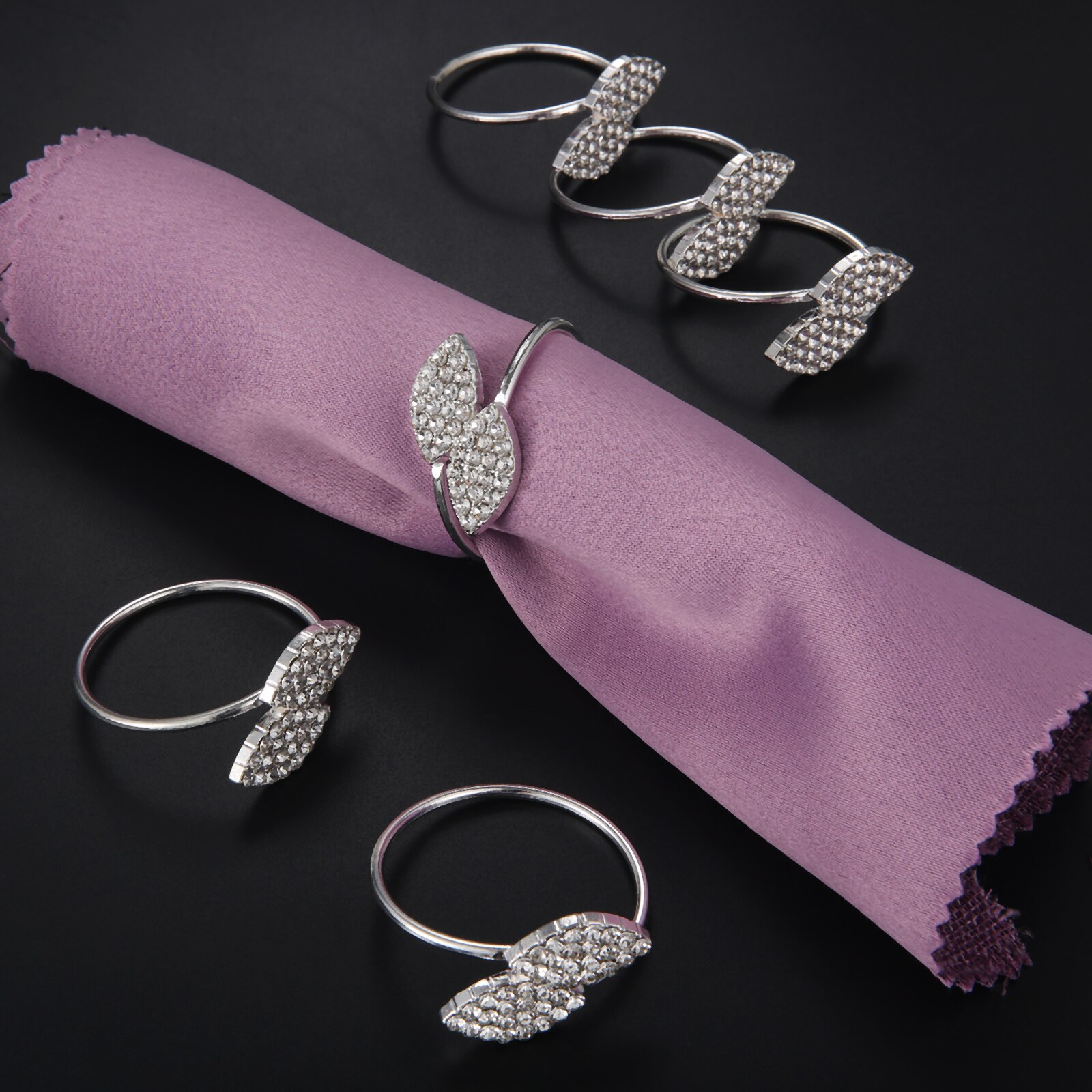 12pc Rhinestone Napkin Rings Wedding Napkin Holder... – Vicedeal