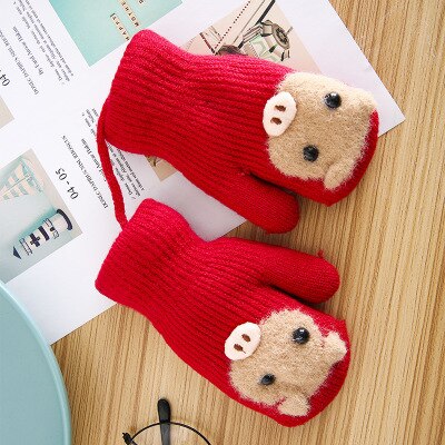 Baby Schattige Varken Handschoenen Met Touw Winter... – Vicedeal