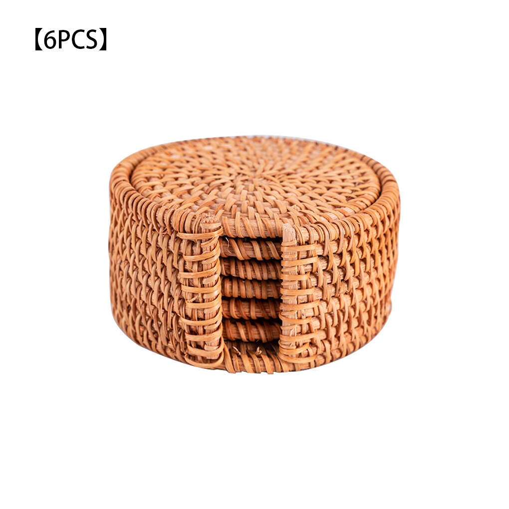 6Pcs Rotan Coaster Antislip Tafel Placemat Hittebe... – Grandado