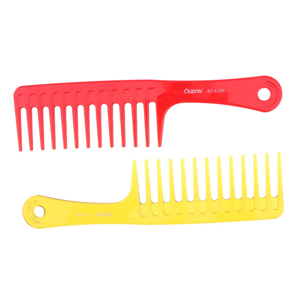 2 Pack Yellow + Red Wide Tooth Detangling Comb Sal... – Grandado