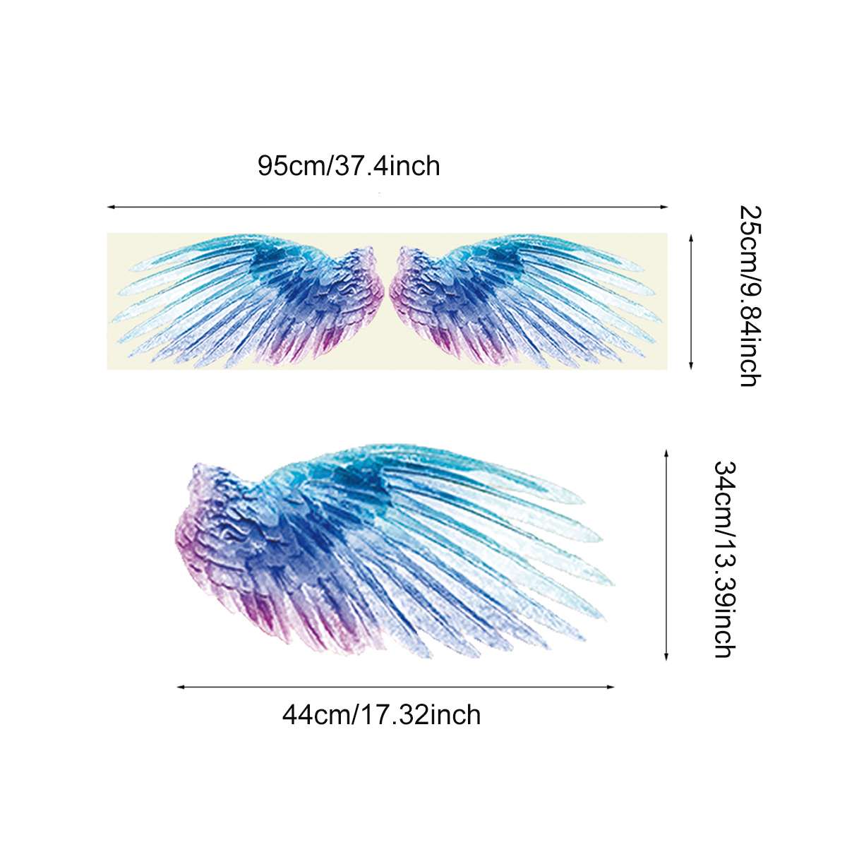 2Pcs Stickers 3D Glow Bubble Luminous Angel Wing F... – Grandado