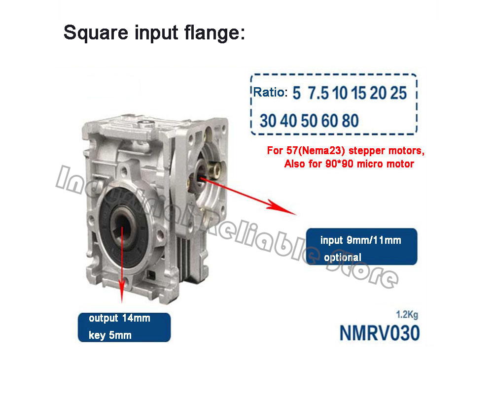 NMRV030 Gear Verhouding 60:1 Worm Reducer 9Mm Of 1... – Vicedeal