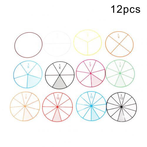 12Pcs Numbered Fractions Circles Chips Mathematics... – Grandado