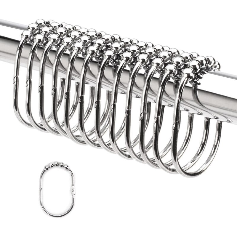 24- pack breda duschdraperiringar krokar set, deko... – Vicedeal
