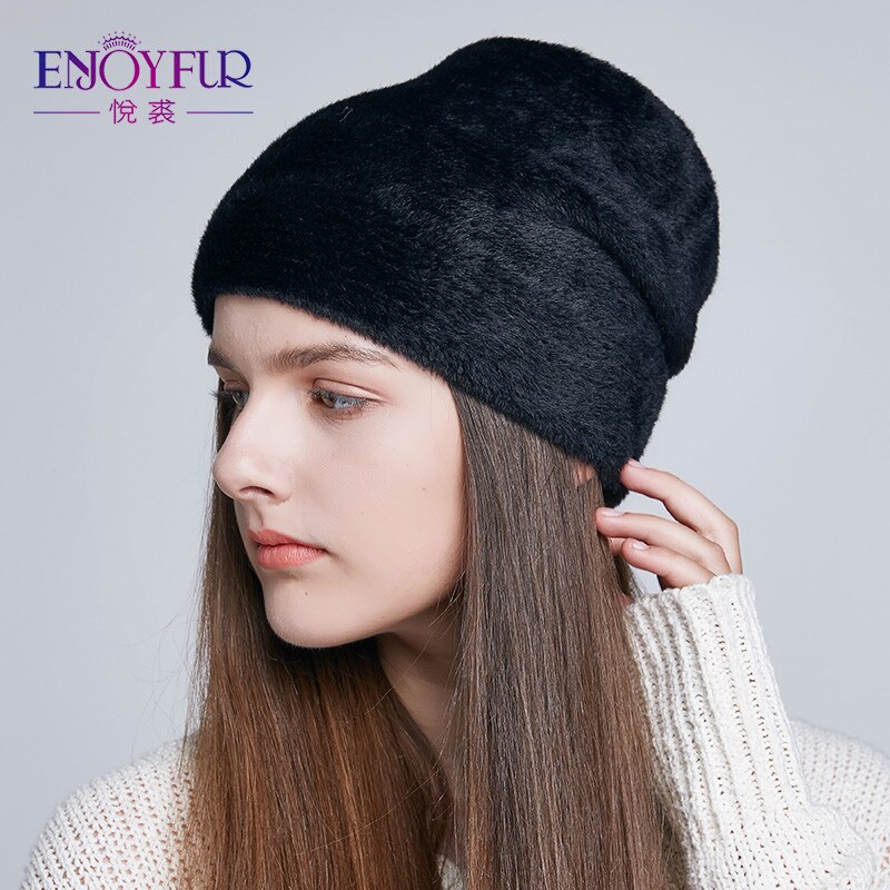 Enjoyfur damesmutsen voor de winter imiteren wol z... – Grandado