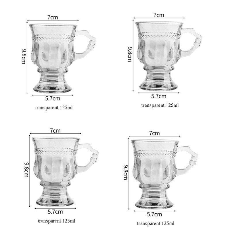 1/2/4Pcs Vintage Embossed Glass Cup Heat Resistant... – Vicedeal