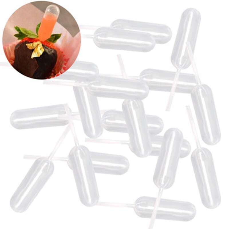 50 Pcs/Pack Ice Cream Jelly Milkshake Droppers Straw Dropper For Cake ...