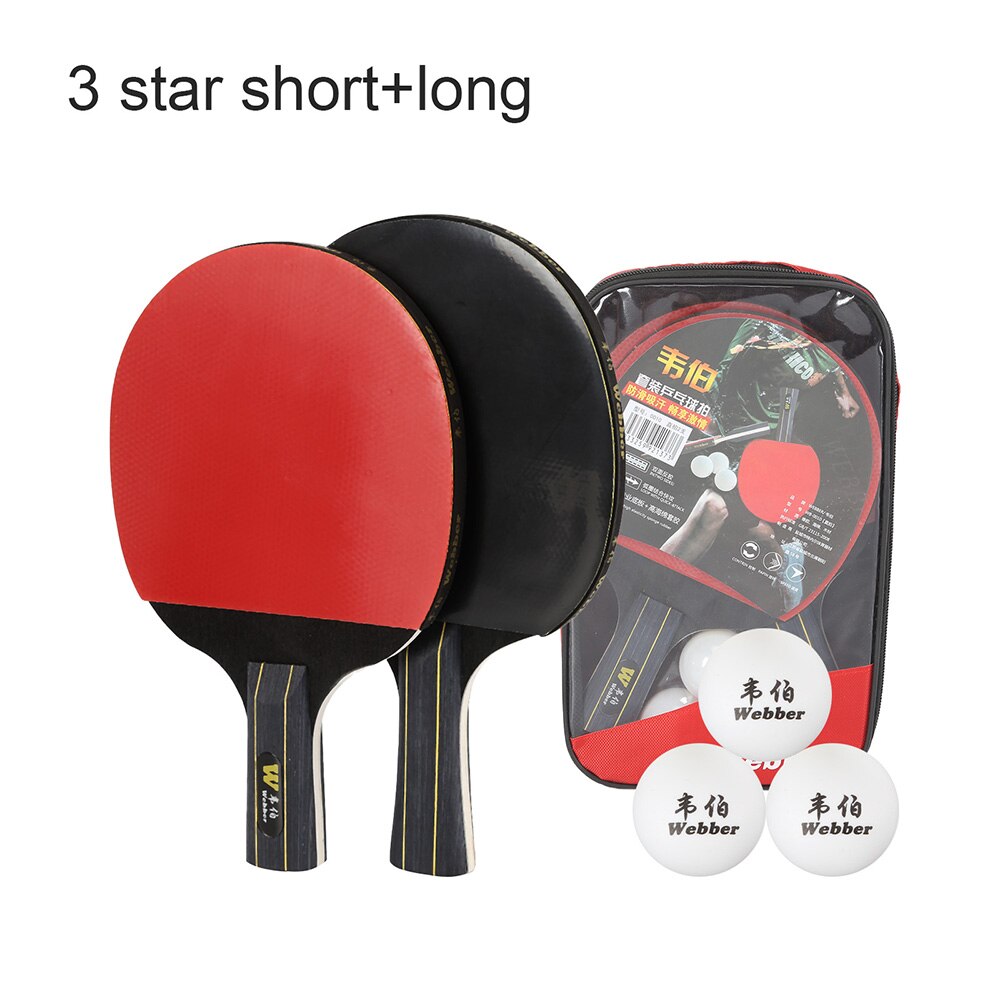 3 Star 2PCS Ping Pong Paddle Racket Long Short Han... – Grandado