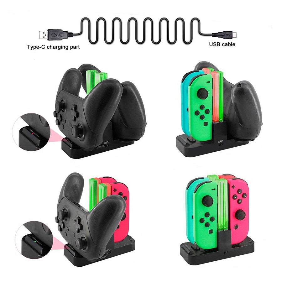 Switch Pro Controller Charger Dock Stand 2 USB Por... – Grandado