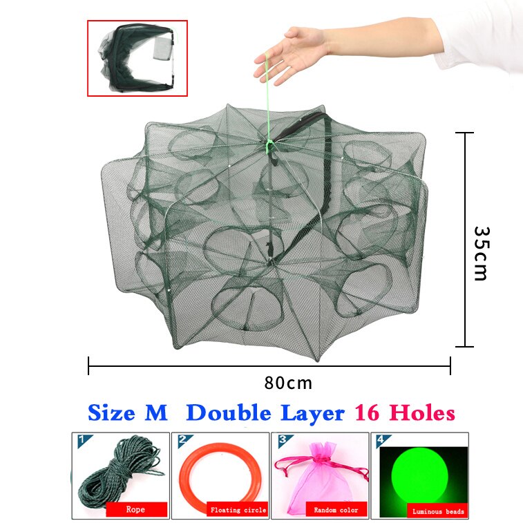 Nylon Steel 4-20 Holes Portable Hexagon Fishing Ne... – Grandado