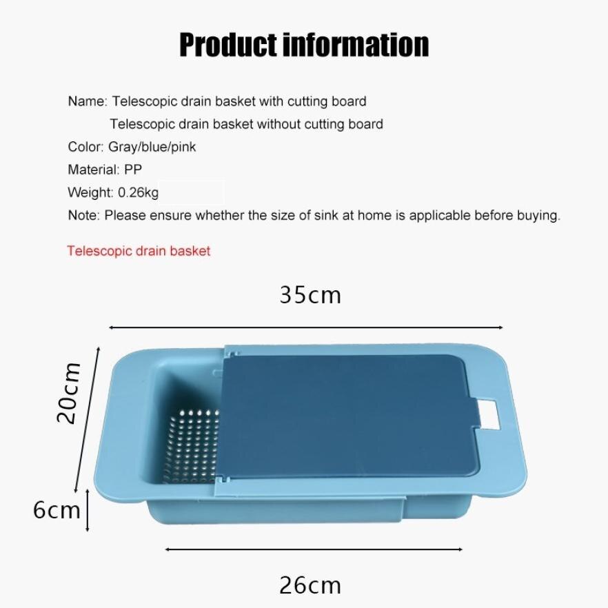 Plastic Gootsteen Zeef Mand Opvouwbare Vergiet Int... – Vicedeal