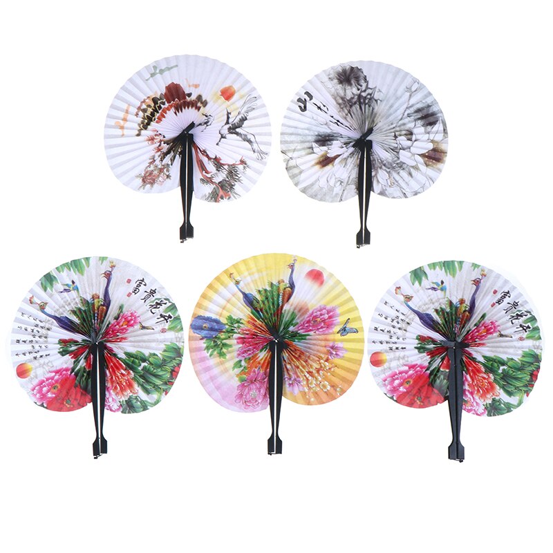 Classic retro folding small round paper fan Childr... – Vicedeal