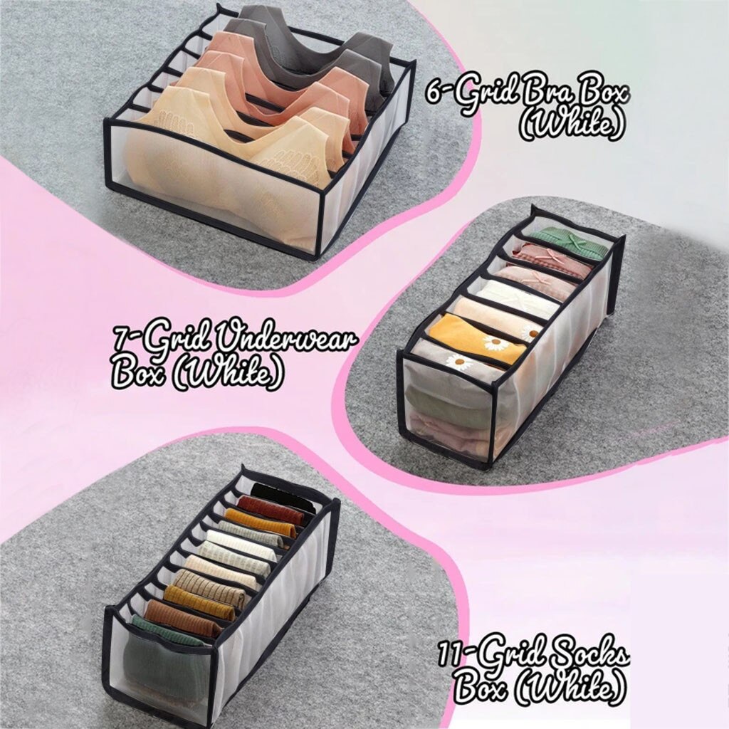 3pcs/lot Underwear Storage Box with Compartments S... – Grandado