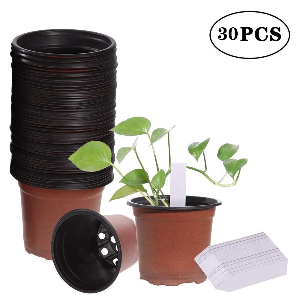 30 Pcs 4" Plastic Plants Nursery Pots Seedlings Ad... – Grandado