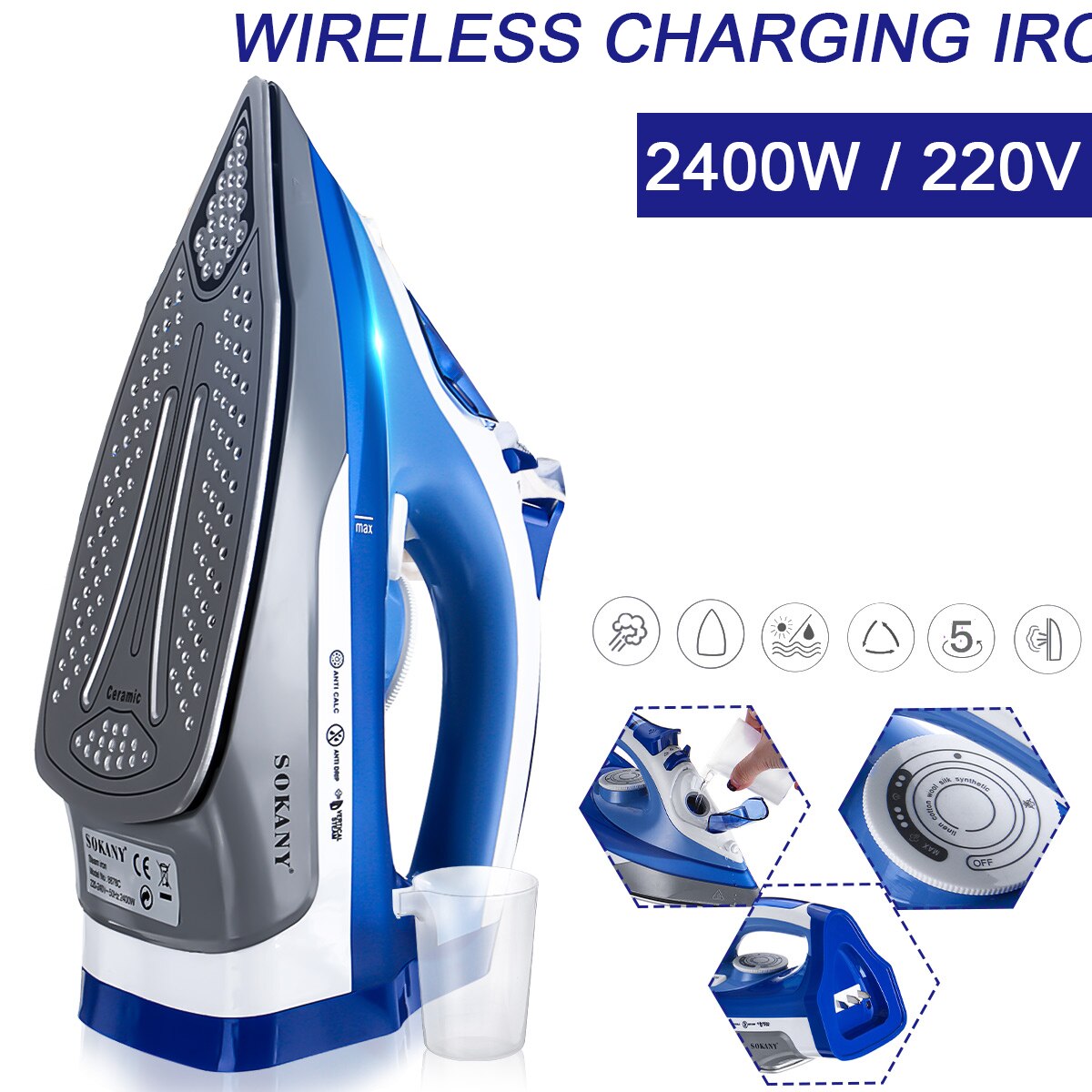 2400W Cordless Electric Steam Iron Portable Ironin... – Grandado