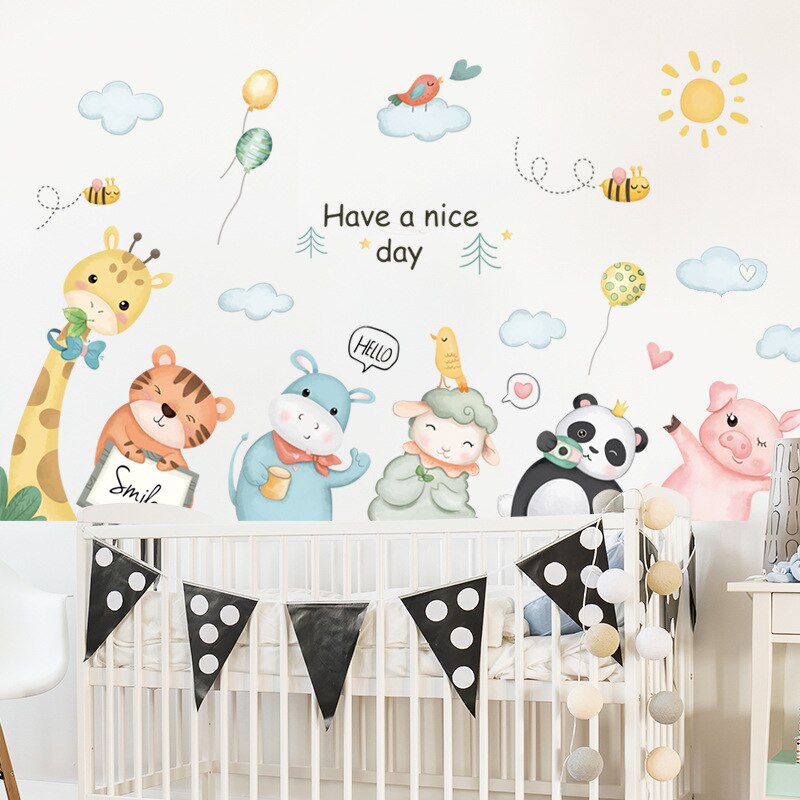 Baby Room Decoration Wall Stickers Cartoon Animal ... – Grandado
