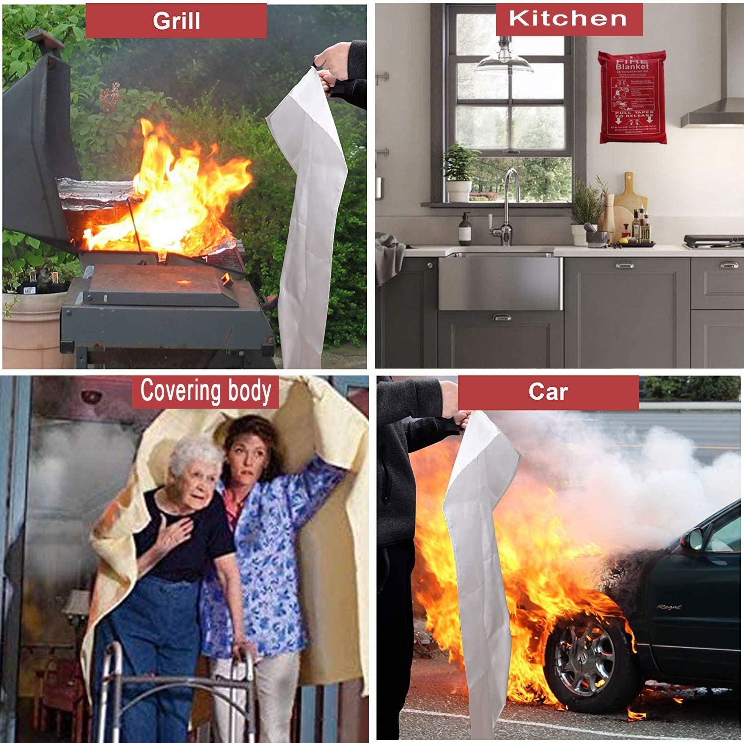 Fire Blanket 47inch*70inch Fire Suppression Blanke... – Grandado