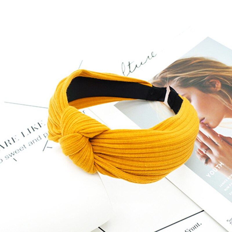 Mode Haarband Kruis Knoop Effen Kleur Plooien Patr... – Vicedeal