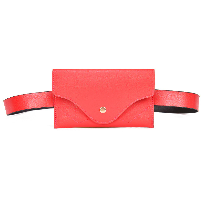 BONAMIE Red Leather Fanny Pack Women Waist Belt Ba... – Grandado