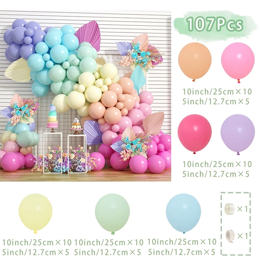 107pcs Macaroon Color Balloon Chain Balloon Arch B... – Grandado