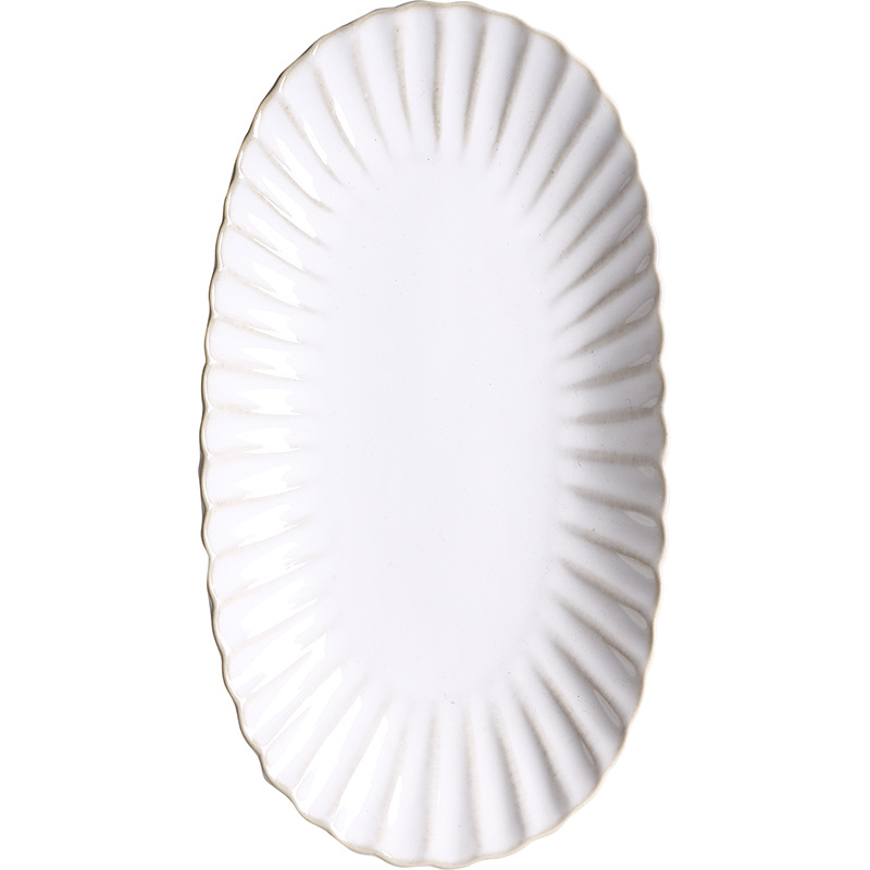 White Retro Chrysanthemum Shape Dinner Plates Cera... – Grandado