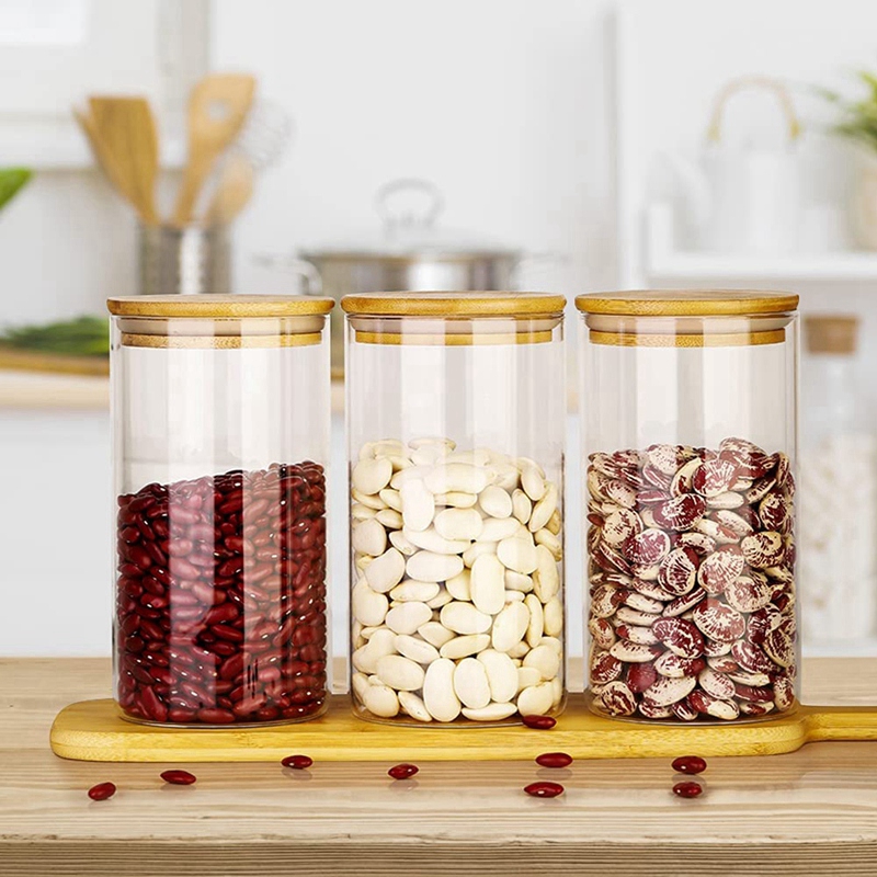 3 Pack 1500Ml Glass Food Jars With Bamboo Lids, Gl... – Grandado