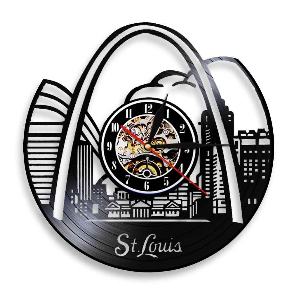 St. Louis Skyline Vinyl Record Clock Wall Decor Mo... – Vicedeal