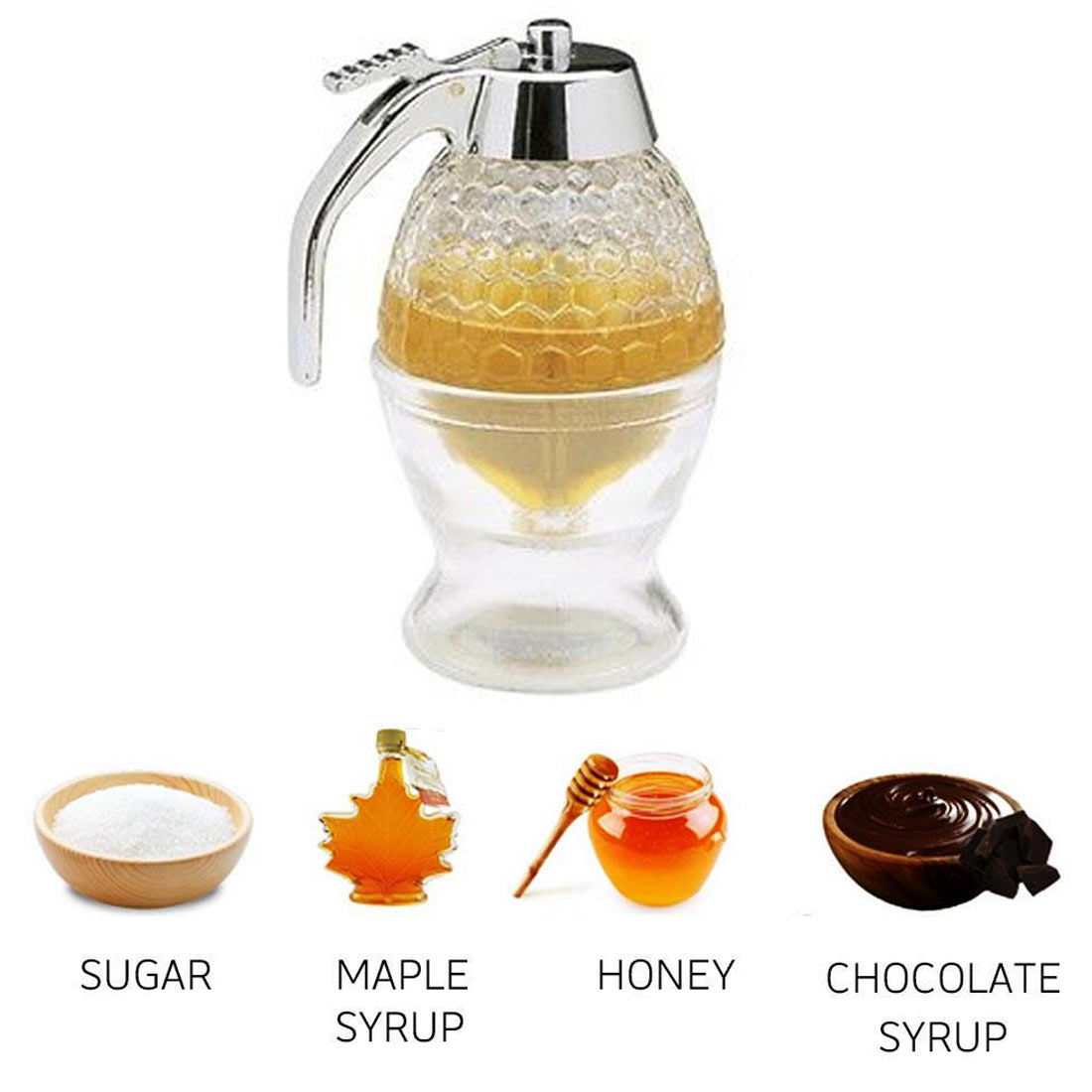 Portable 200ml Honey Syrup Dispenser Pot Honeycomb... – Vicedeal