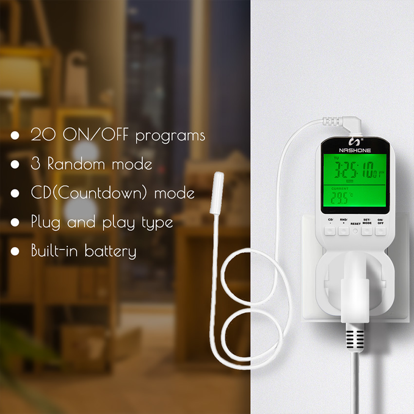 Nashone Multi-FunctionThermostat Timer Switch Sock... – Grandado